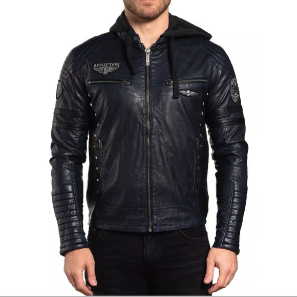 Affliction | Jackets & Coats | Affliction Mens Jacket Leather Ruins ...